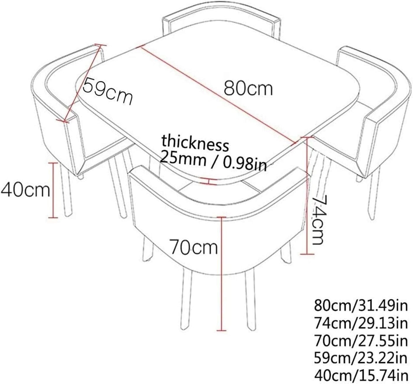 Modern Square Sape Saving Four Seater Dining Table And Chair Set Dining ...
